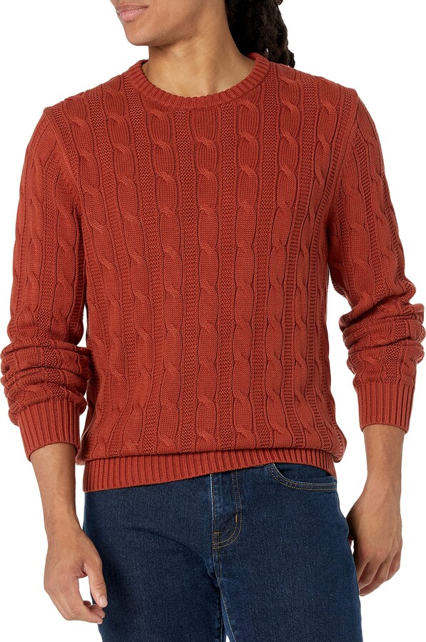 Goodthreads Men's Soft Cotton Cable Stitch Crewneck Sweater - ShopStyle