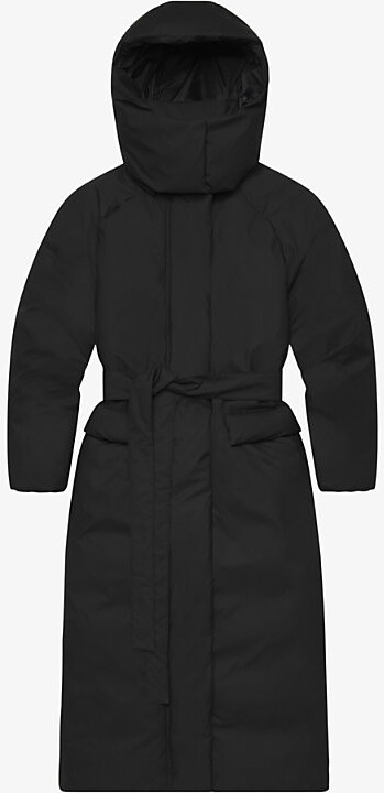 Khy Womens Black Padded Oversized Boxy-fit Shell Hooded Puffer Coat ...