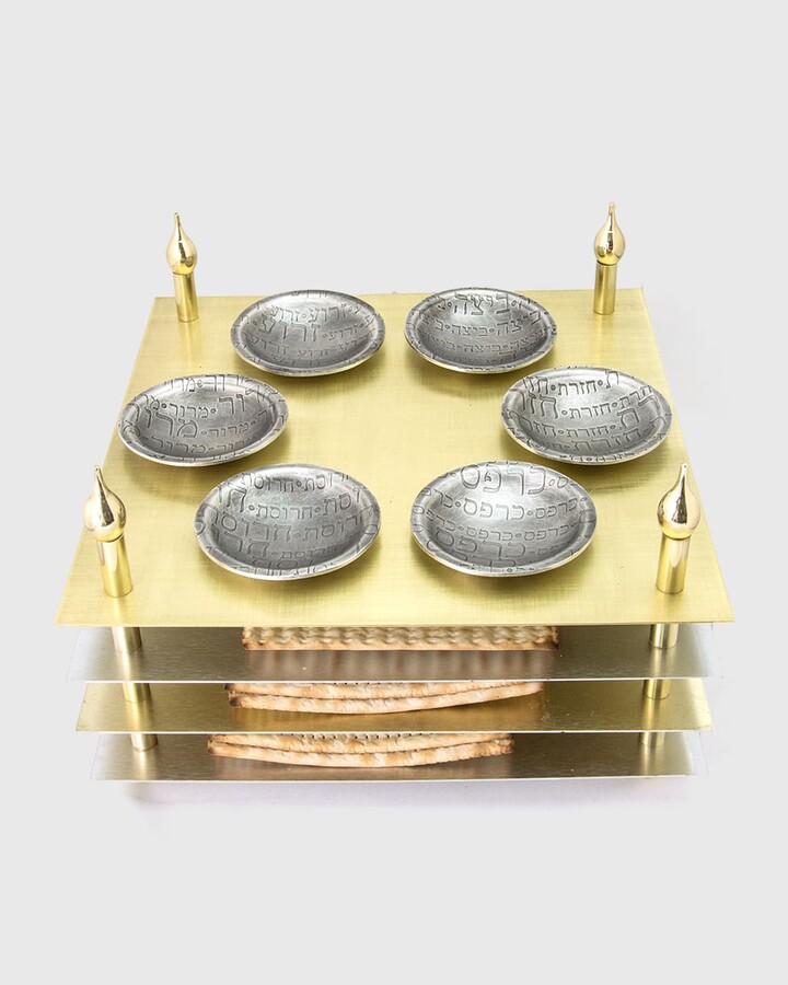 Joy Stember Metal Arts Studio 4-Tier Seder Plate with Matzah Levels ...