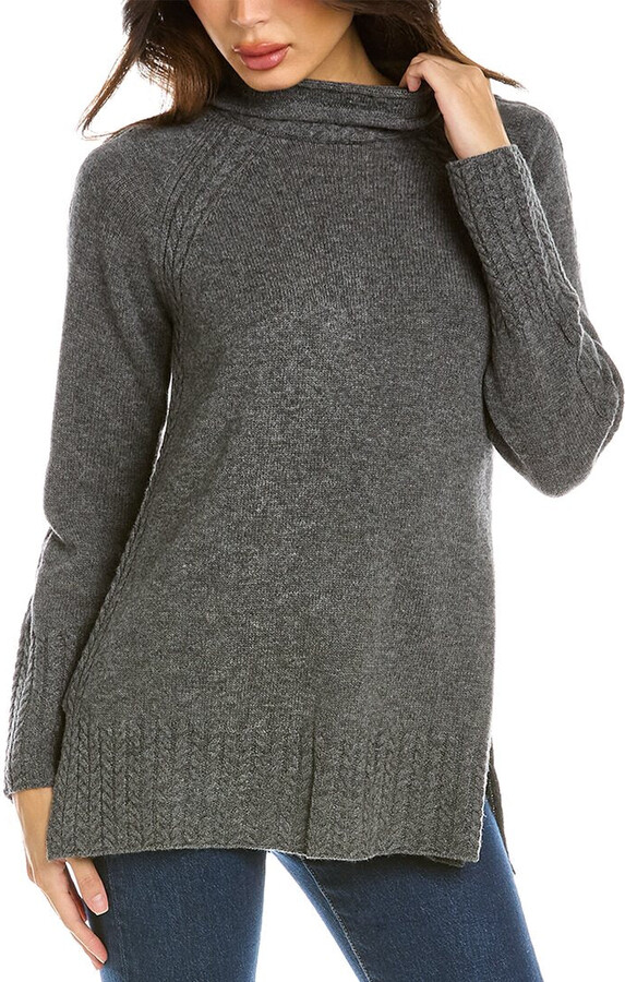 Hannah Rose Turtleneck Cable Wool & Cashmere-Blend Sweater - ShopStyle