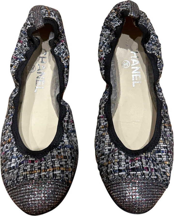 Chanel Tweed ballet flats - ShopStyle