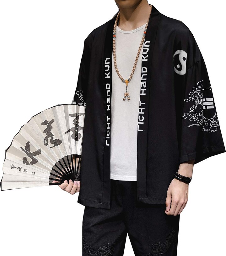 Seidarise Men's Haori Jacket Kimono Cardigan Yukata Noragi Happi Coat ...