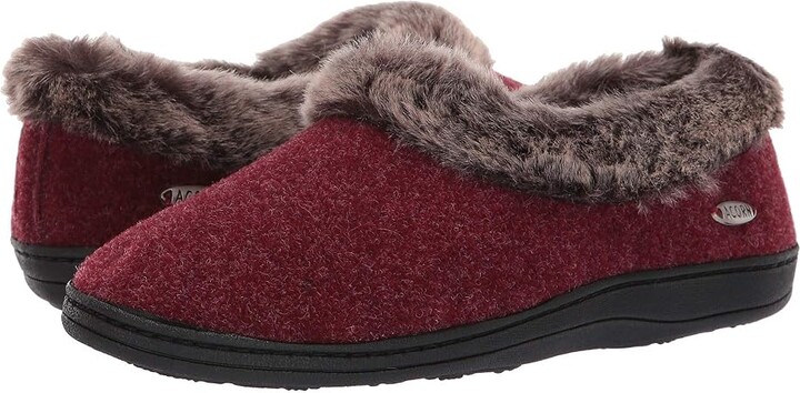 Acorn Faux Chinchilla Collar (Crackleberry) Women's Slippers - ShopStyle