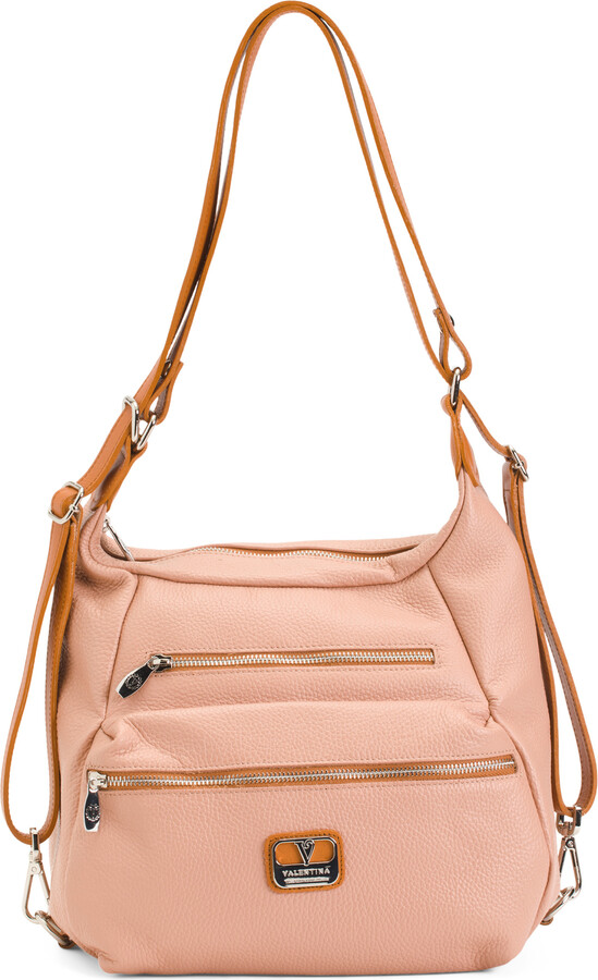 Valentina Made In Italy Leather Hobo Convertible Backpack - ShopStyle