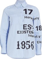 Burberry Annette Logo Button-Front Shirt - ShopStyle