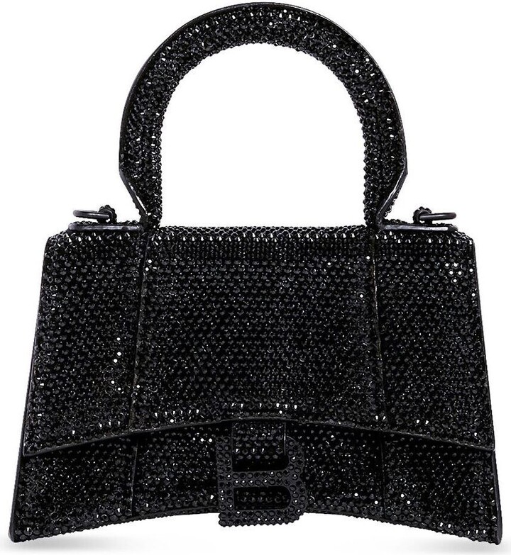 Balenciaga XS Hourglass crystal-embellished tote bag - ShopStyle