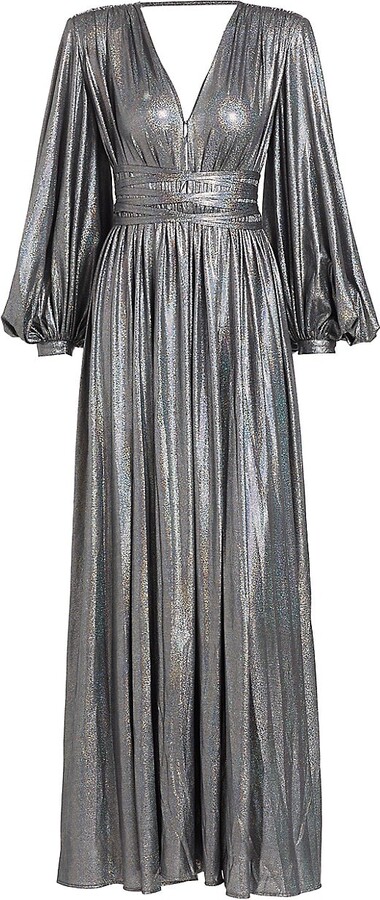 Bronx and Banco Zoe Metallic Plunge Gown - ShopStyle Evening Dresses
