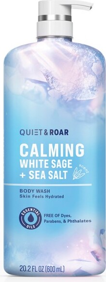 Quiet & Roar Calming Body Wash with Essential Oils - White Sage/Sea ...