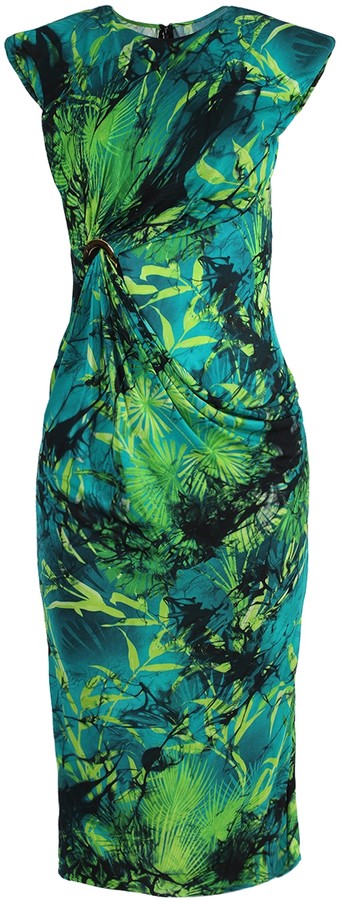Versace Green Jungle Print Jersey Dress - ShopStyle