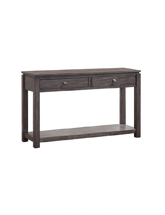 The Hamptons Collection 53” Gray Rectangular Wooden Sofa Console Table ...