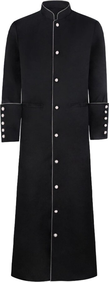 LOSSLO Priest Costume Men's Vintage Coat Victorian Jacket Gothic Coat ...