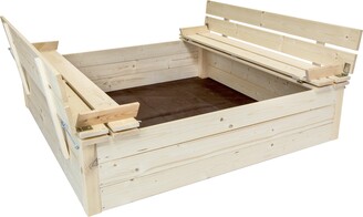 Charles Bentley Kids Children's Square FSC Wood Sand Pit With Seat ...