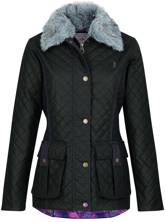 Jack Murphy - Charlize Quilted Waxed Jacket Olive (16) - ShopStyle