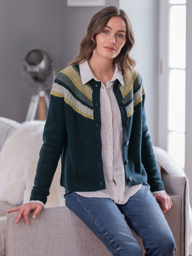 Celtic & Co. Shetland Statement Yoke Cardigan - ShopStyle