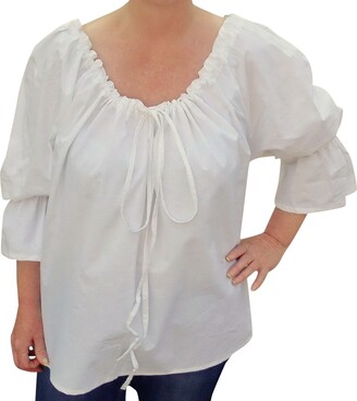 NATURAL FLOW Cotton Medieval Gothic LARP Cosplay Pirate Wench Blouse ...