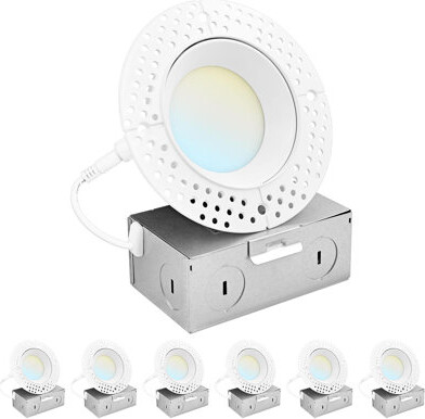 Luxrite 3" Ultra Slim Selectable CCT Recessed LED Canless Recessed ...