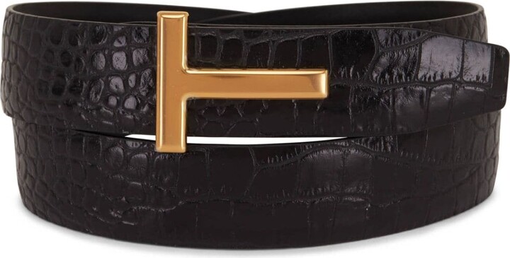 Tom Ford Logo-Buckle Leather Belt - ShopStyle