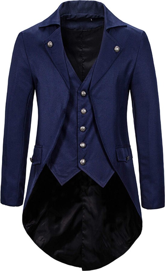 MILAX Steampunk Jacket Mens Vintage Gothic Tailcoat Goth Punk Coats ...