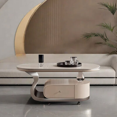Wu's StylishVault Light luxury design with wheel coffee table - ShopStyle