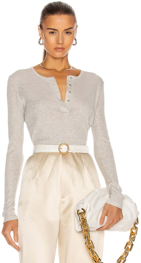 LOULOU STUDIO Arro Bodysuit in Grey Melange | FWRD - ShopStyle Tops