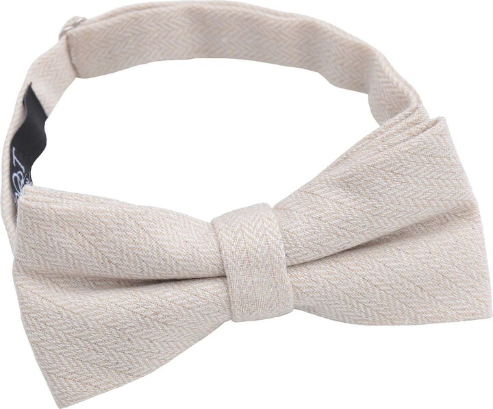 DQT Herringbone Wool Blend Wedding Thistle Pre-Tied Bow Tie for Men ...