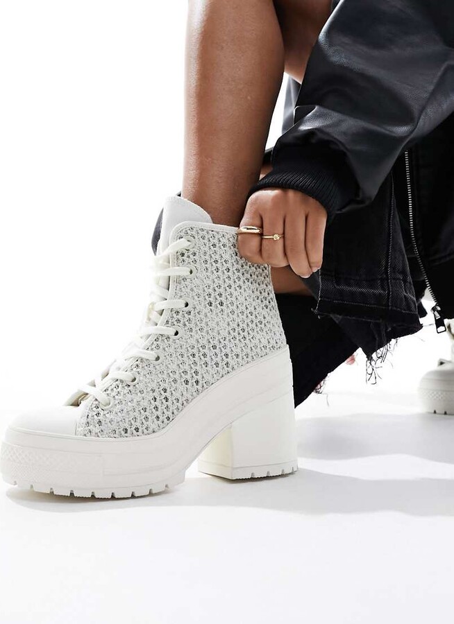 Converse Chuck 70 De Luxe Heeled sneakers in white - ShopStyle