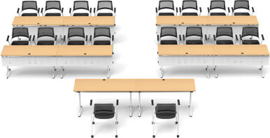 TeamWORK Tables 18 Person Training Meeting Seminar Tables with Modesty ...