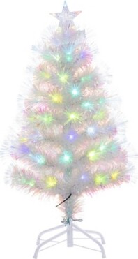 Gerson International 3-ft White Iridescent Color Changing Fiber Optic ...