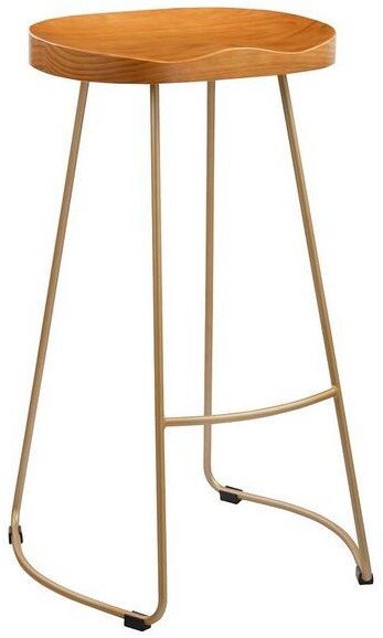 LPD Furniture Bailey Pine Wood Bar Stool With Gold Effect Leg - ShopStyle