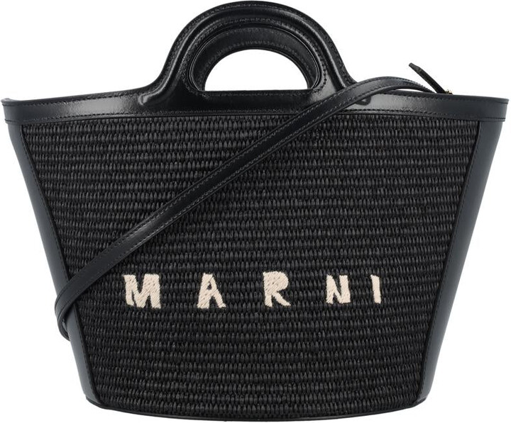 Marni Tropicalia micro bag in leather and raffia - ShopStyle