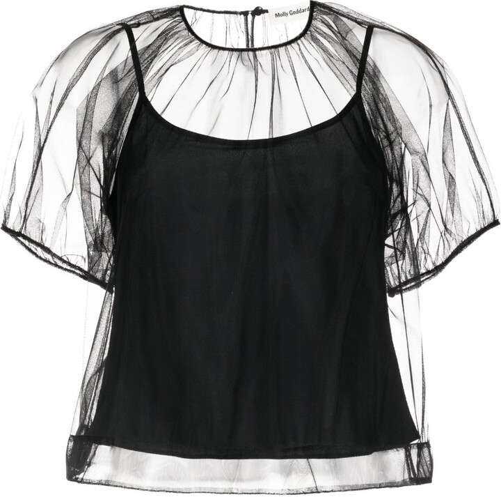 Molly Goddard Semi-Sheer Overlay Top - ShopStyle