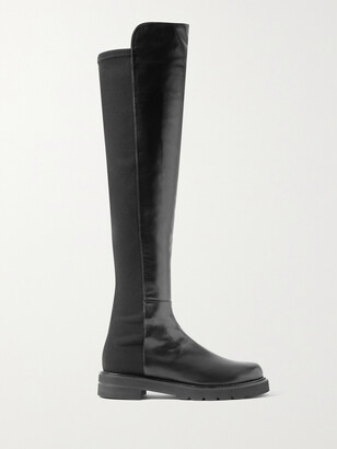 Stuart Weitzman Mila Lift Leather Combat Boots - ShopStyle