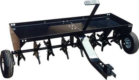 Yard Tuff 48 Inch Steel Tow Behind Plug Aerator with Pneumatic Tires ...
