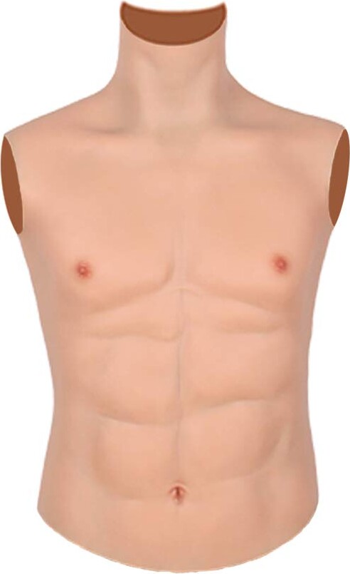 Liifun Realistic Fake Silicone Muscle High Collar Chest Costume for Cosplay Makeup Halloween ...