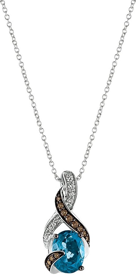 LeVian Chocolatier® 14K Vanilla Gold®, Deep Sea Blue Topaz™, Chocolate ...