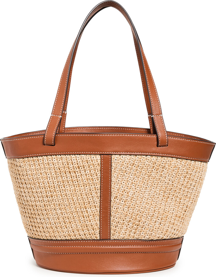 STAUD Henri Petite Raffia Bucket Tote - ShopStyle Shoulder Bags