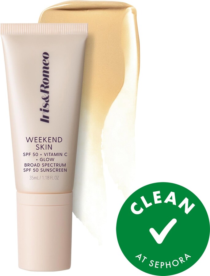 Iris & Romeo Weekend Skin SPF 50 Instant Glow Tinted Mineral Sunscreen ...