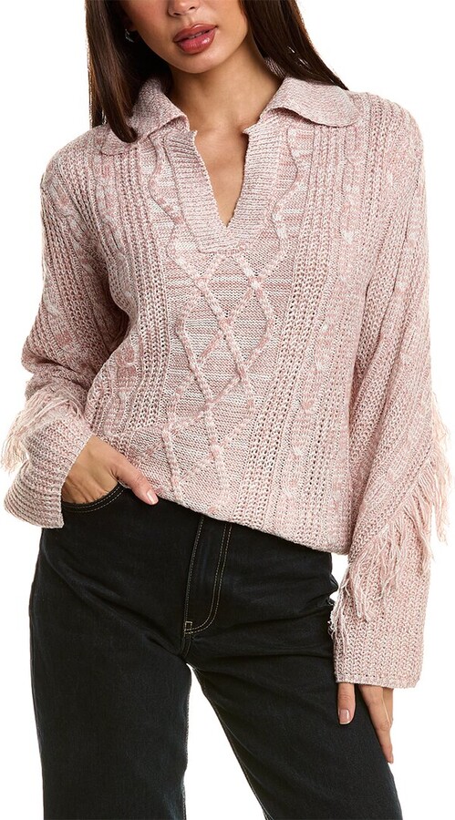 rain and rose Rain + Rose Multi-Stitch Polo Sweater - ShopStyle