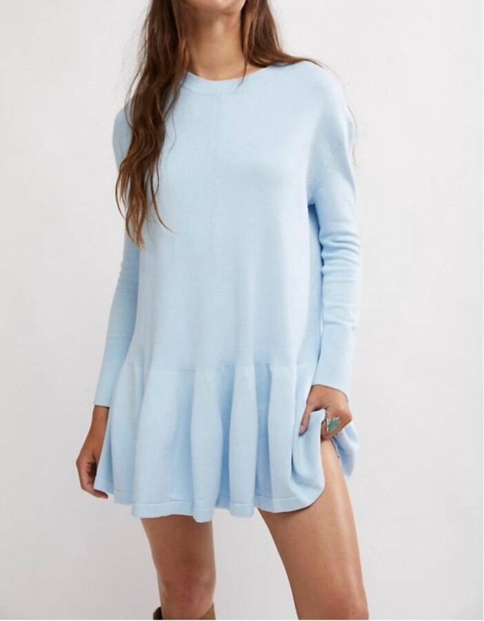Free People Time On My Side Mini Dress In Ice Water - ShopStyle