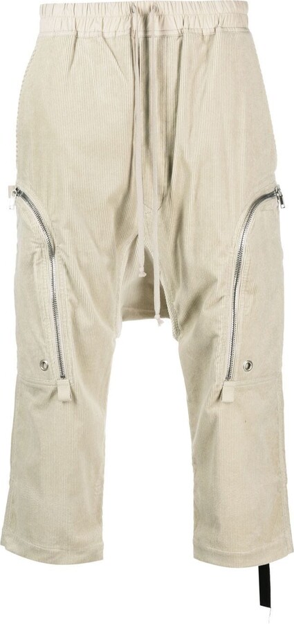 Rick Owens Drop-Crotch Cropped Trousers - ShopStyle Casual Pants