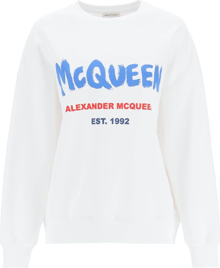 Alexander McQueen Graffiti Logo Sweatshirt - ShopStyle
