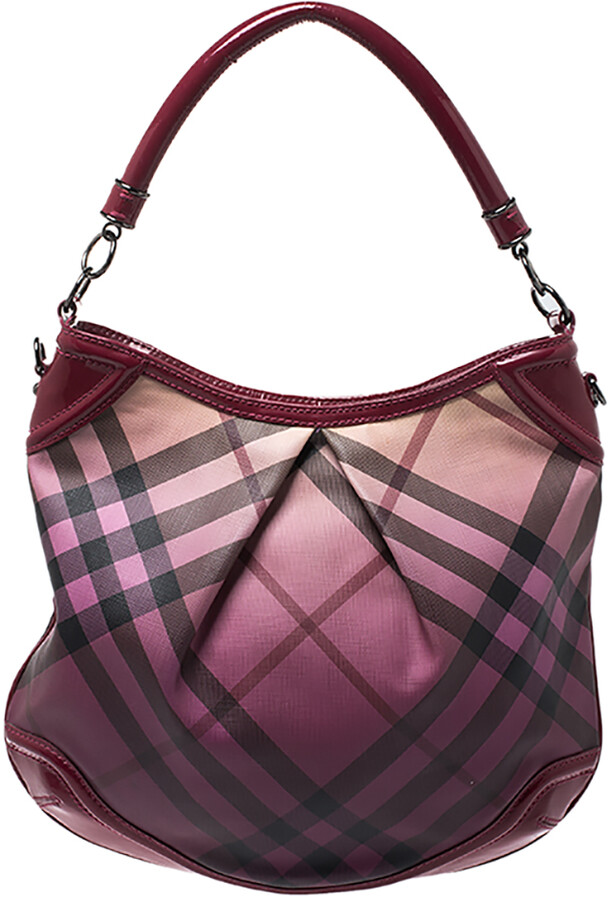Burberry Raspberry Gradient Supernova Check Coated Canvas and Patent ...
