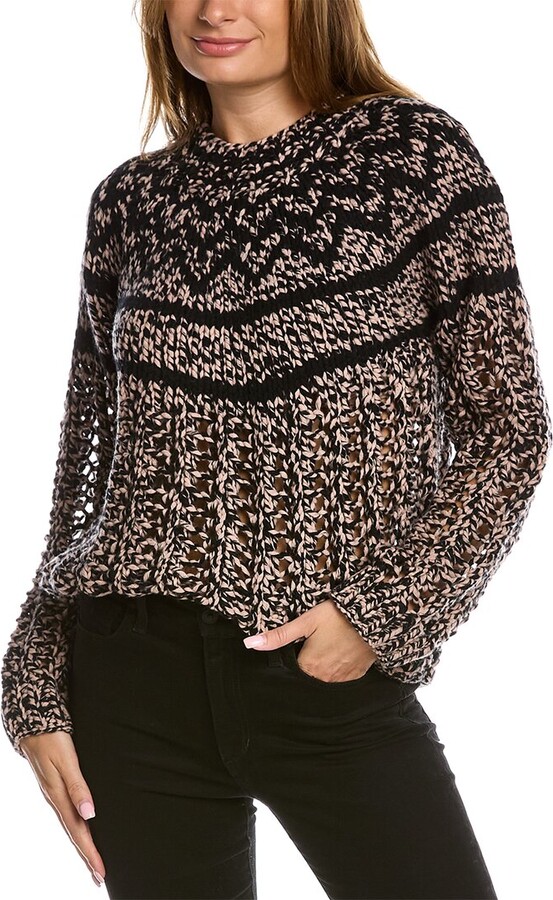 Theory Chevron Wool & Cashmere-Blend Sweater - ShopStyle