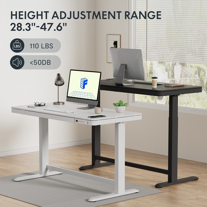 FlexiSpot 48" Electric Height Adjustable Standing Desk Office Desk with ...