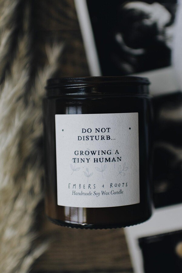 Embers & Roots Do Not Disturb Growing A Tiny Human Soy Candle Pregnancy Gift - ShopStyle