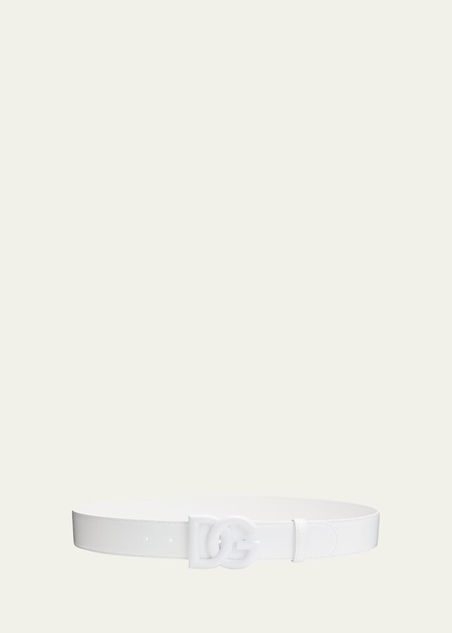 Dolce & Gabbana White Out Interlocking Leather Belt - ShopStyle