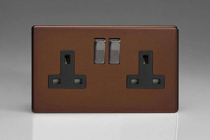 Varilight XDM5BS 13A Socket 2-Gang Mocha Brown Black - ShopStyle ...