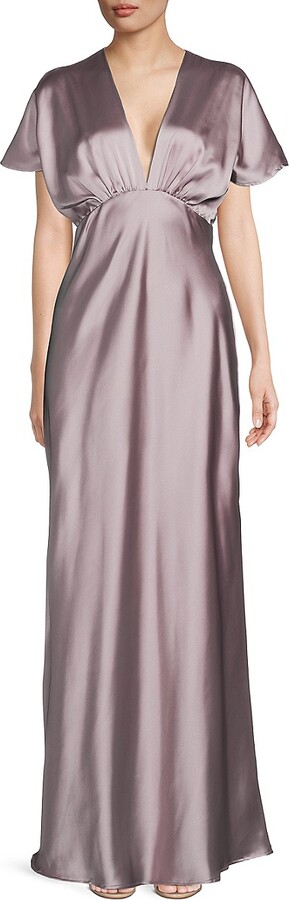 Renee C. Satin Empire Column Gown - ShopStyle Maxi Dresses