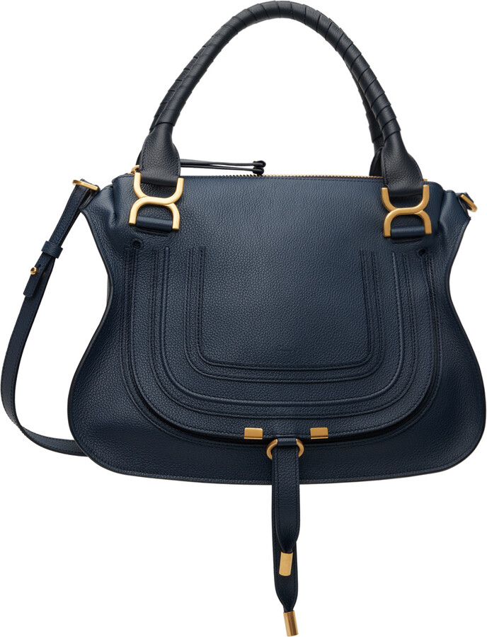 Chloé Navy Medium Marcie Bag - ShopStyle