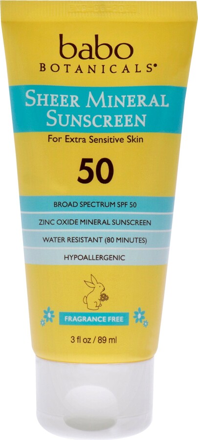 Babo Botanicals Sheer Mineral Sunscreen Lotion SPF 50 For Unisex 3 oz ...